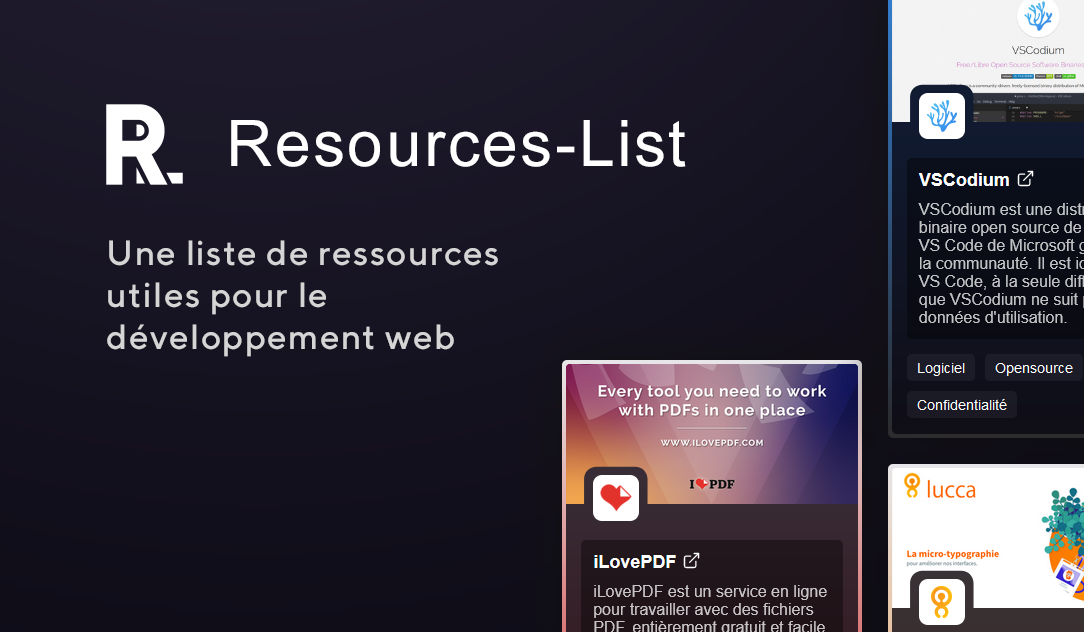 GitHub - Pierre-LHOSTE/Resources-list: Une liste de ressources utiles pour le développement web
